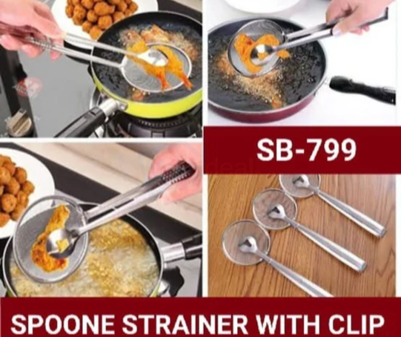 2 in 1 Multi Functional Deep Fried Clip/Tong/Strainer/Stir Frying Pan ...
